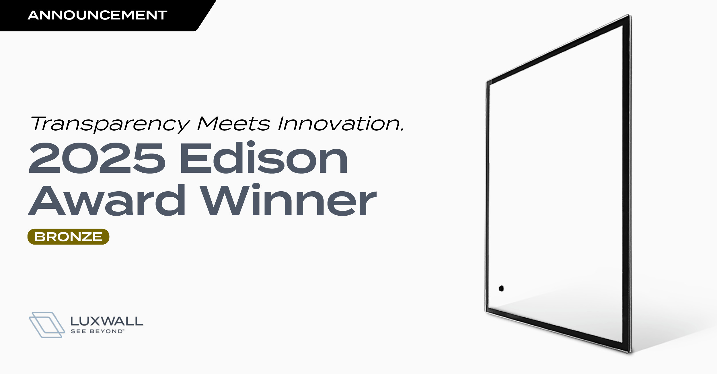 LuxWall Wins Edison Award for Energy-Efficient Glass Tech